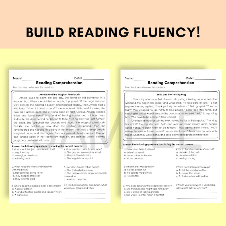Reading Comprehension for 2nd and 3rd Grade, Reading Passages ...