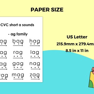 Printable Cvc Worksheets, Cvc Short a Family, Printable, Homeschool ...