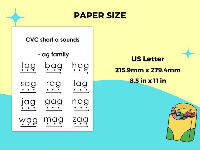 Printable Cvc Worksheets, Cvc Short a Family, Printable, Homeschool ...