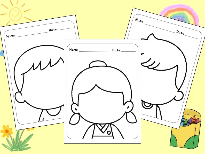 Blank Face Printable - Toddler Activity Face Cards for Drawing Emotions ...