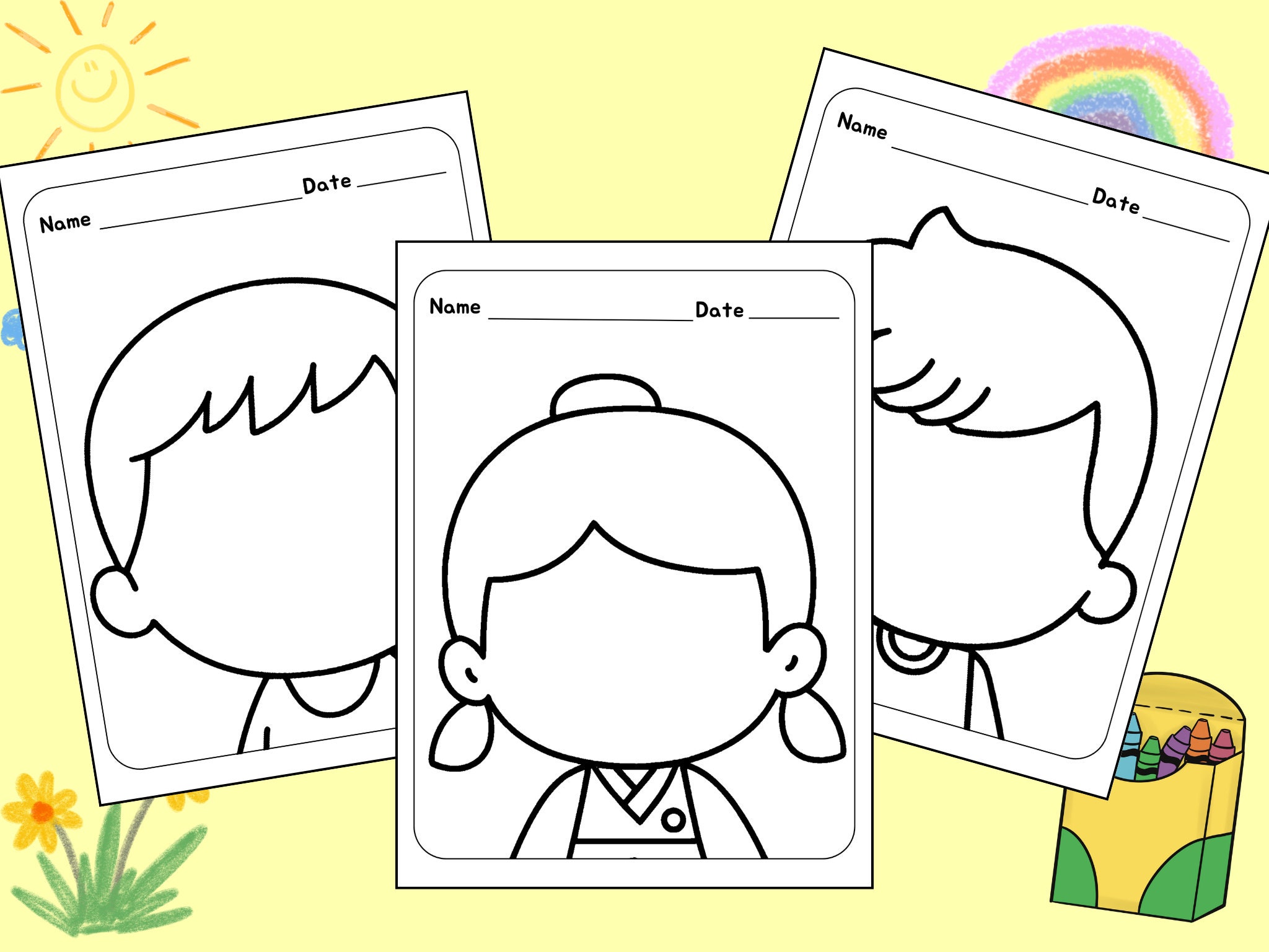 Blank Face Printable Toddler Activity for Learning Emotions, Face Cards ...