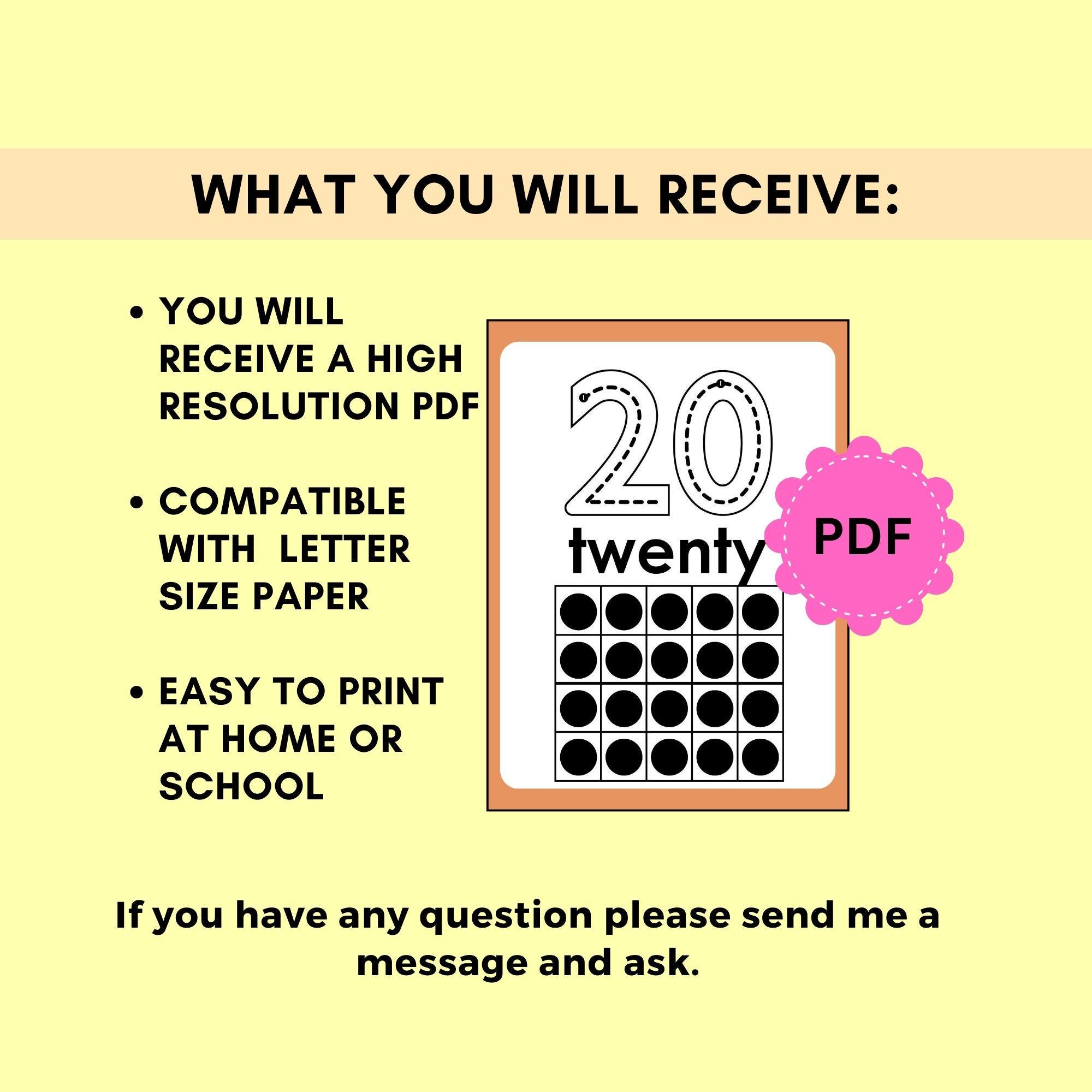 Number Poster 0-20, Kids Number Posters and Wall Display, Boho ...