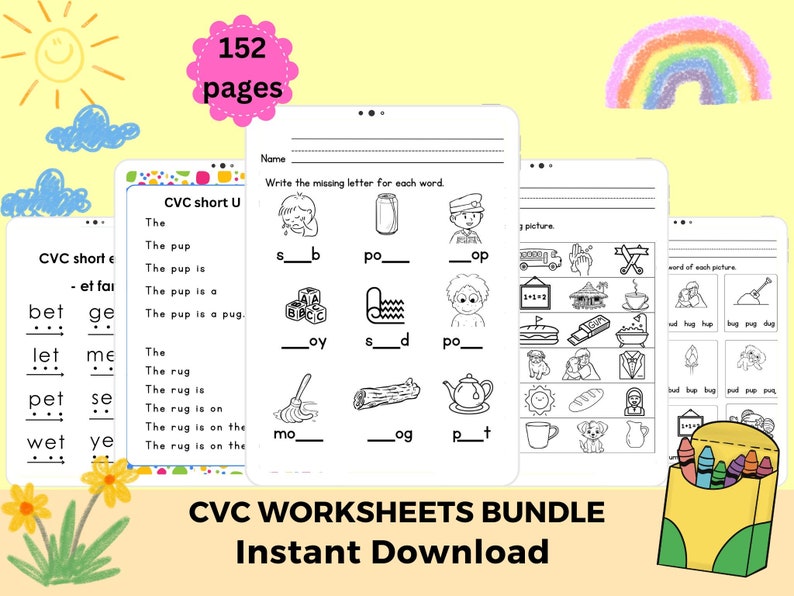 Printable CVC Worksheets | Phonics, Reading & Spelling | CVC Word ...