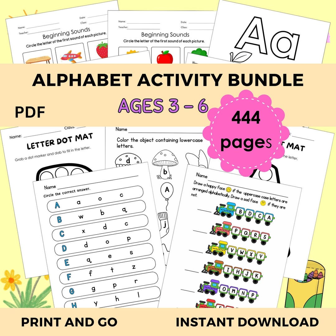 Alphabet Worksheets Bundle, Letter Worksheets, Tracing, Letter of the ...