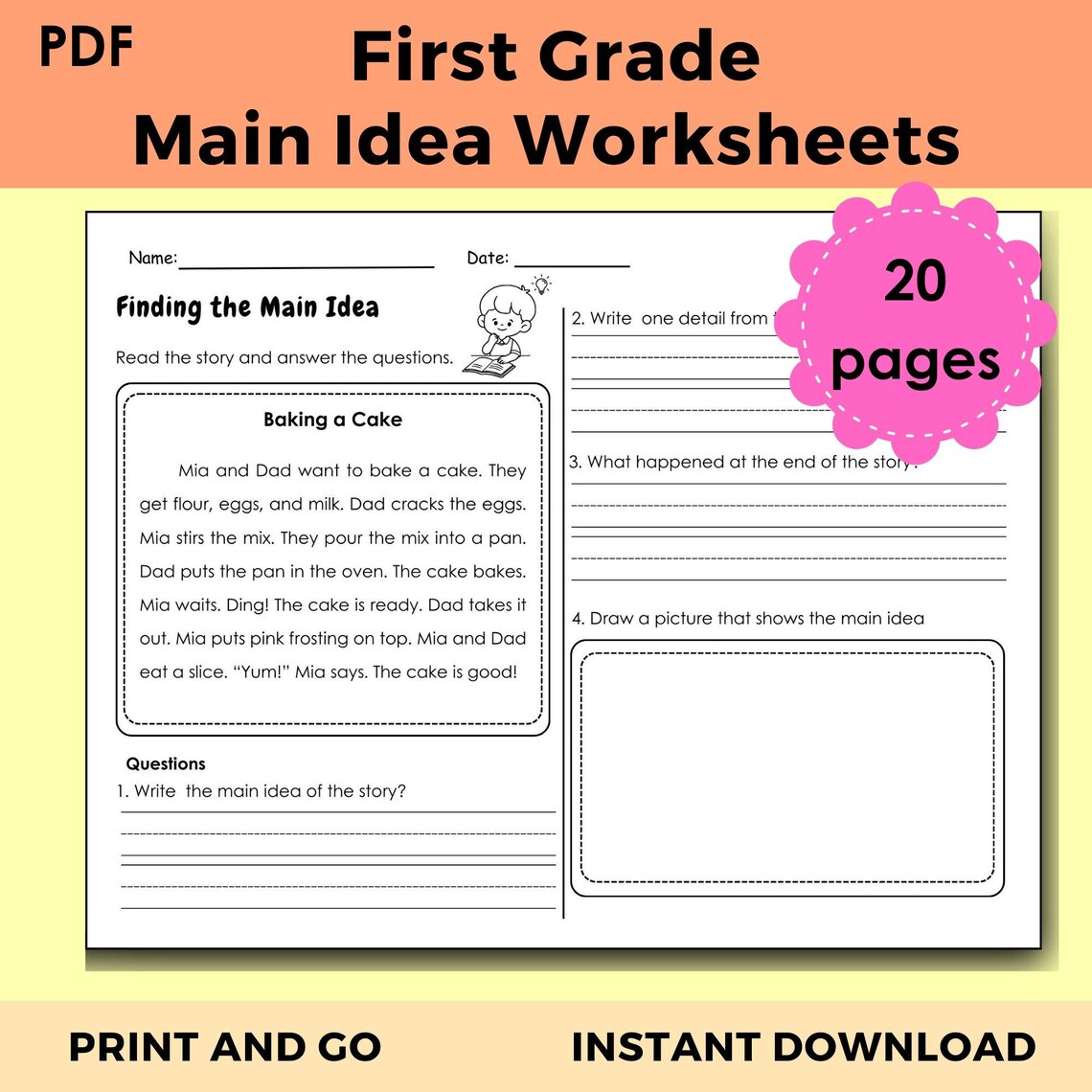 Main Idea Passages and Practice | Reading Comprehension Worksheets ...