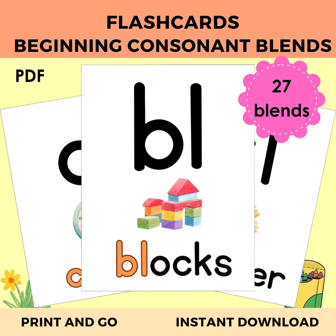 Blends Flashcards | Beginning Consonant Blends Phonics Printable ...