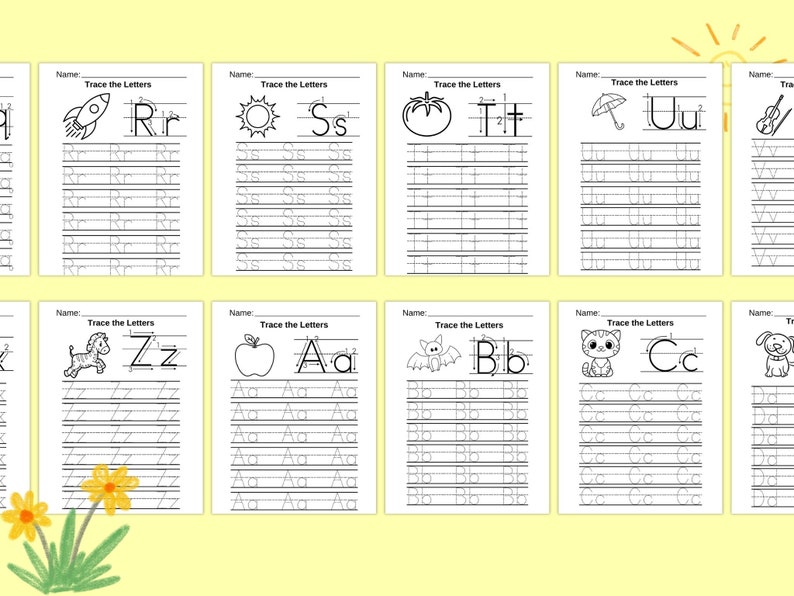 Alphabet Tracing Worksheets Upper and Lower Case Letters, Fine Motor ...