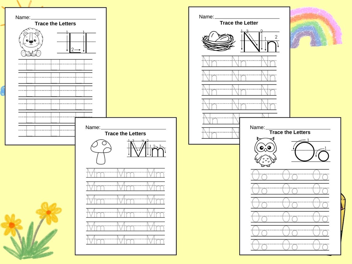 Alphabet Tracing Worksheets Upper and Lower Case Letters, Fine Motor ...