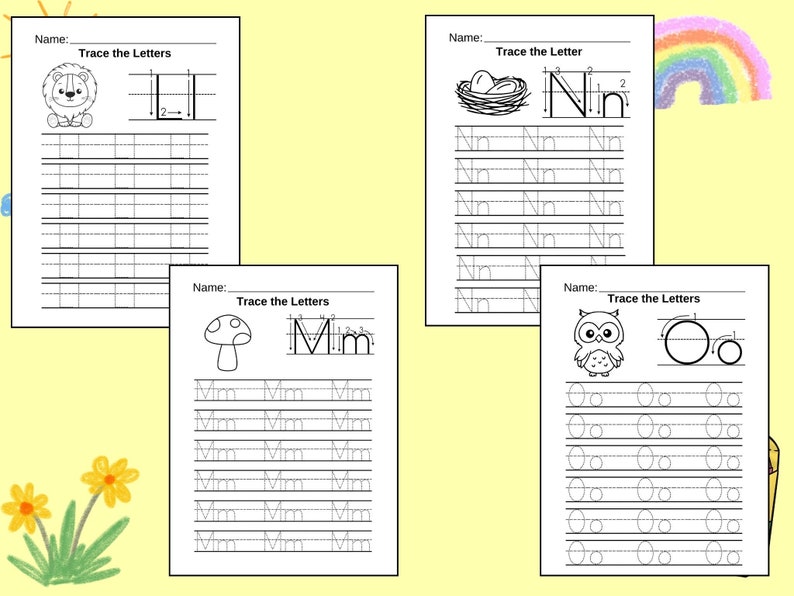 Alphabet Tracing Worksheets Upper and Lower Case Letters, Fine Motor ...