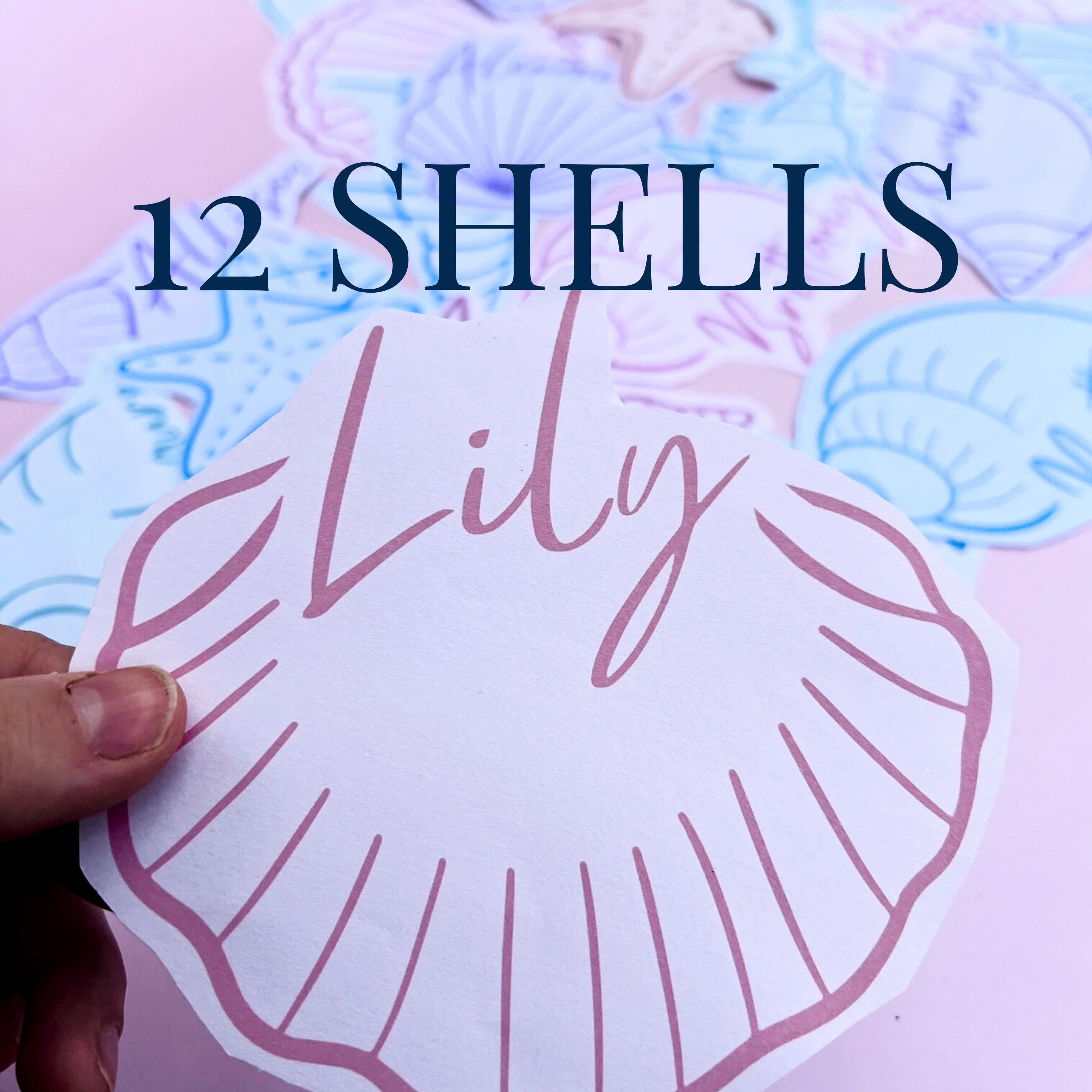 Printable Seashell Name Cards Coastal Bachelorette Place Card Seashell ...