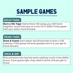 Adult Drinking Board Game Y2K Themed Party Game Printable Popculture ...