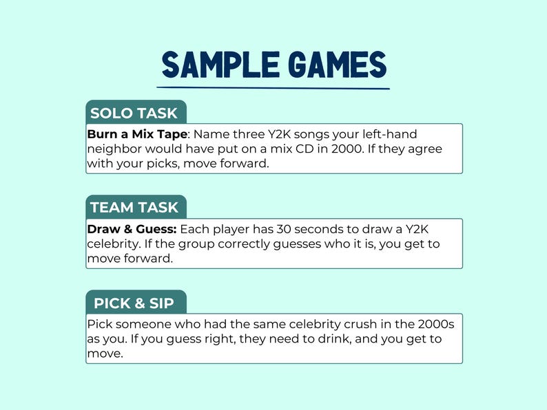 Adult Drinking Board Game Y2K Themed Party Game Printable Popculture ...