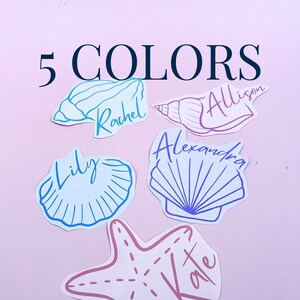 Printable Seashell Name Cards Coastal Bachelorette Place Card Seashell ...