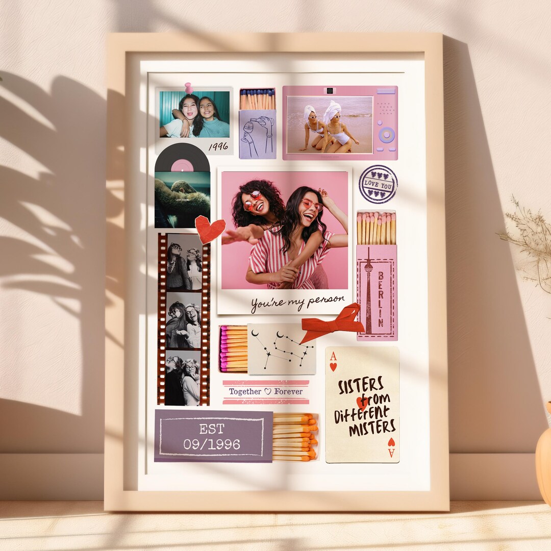Pink Matchbox Poster Personalized Photo Collage for Best Friend ...