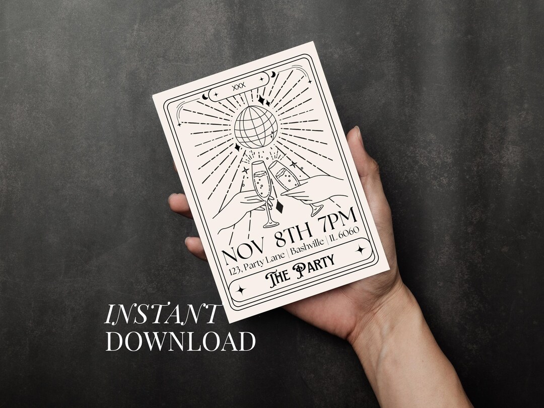 Tarot Card Invite Template Birthday Tarot Invitation to Tarot Party ...