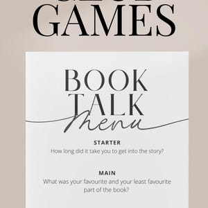 Printable Book Club Game for Book Party Icebreaker Question Book ...
