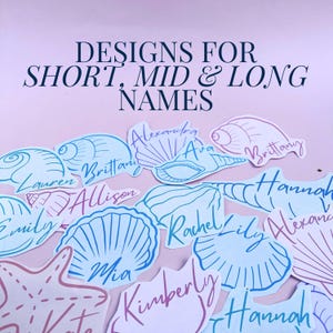 Printable Seashell Name Cards Coastal Bachelorette Place Card Seashell ...