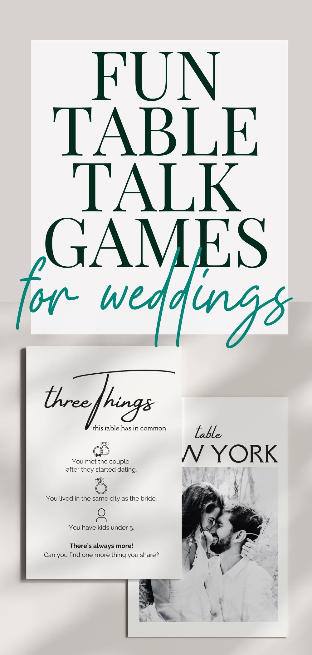 Custom Wedding Table Icebreaker Game Printable Conversation Starter for ...