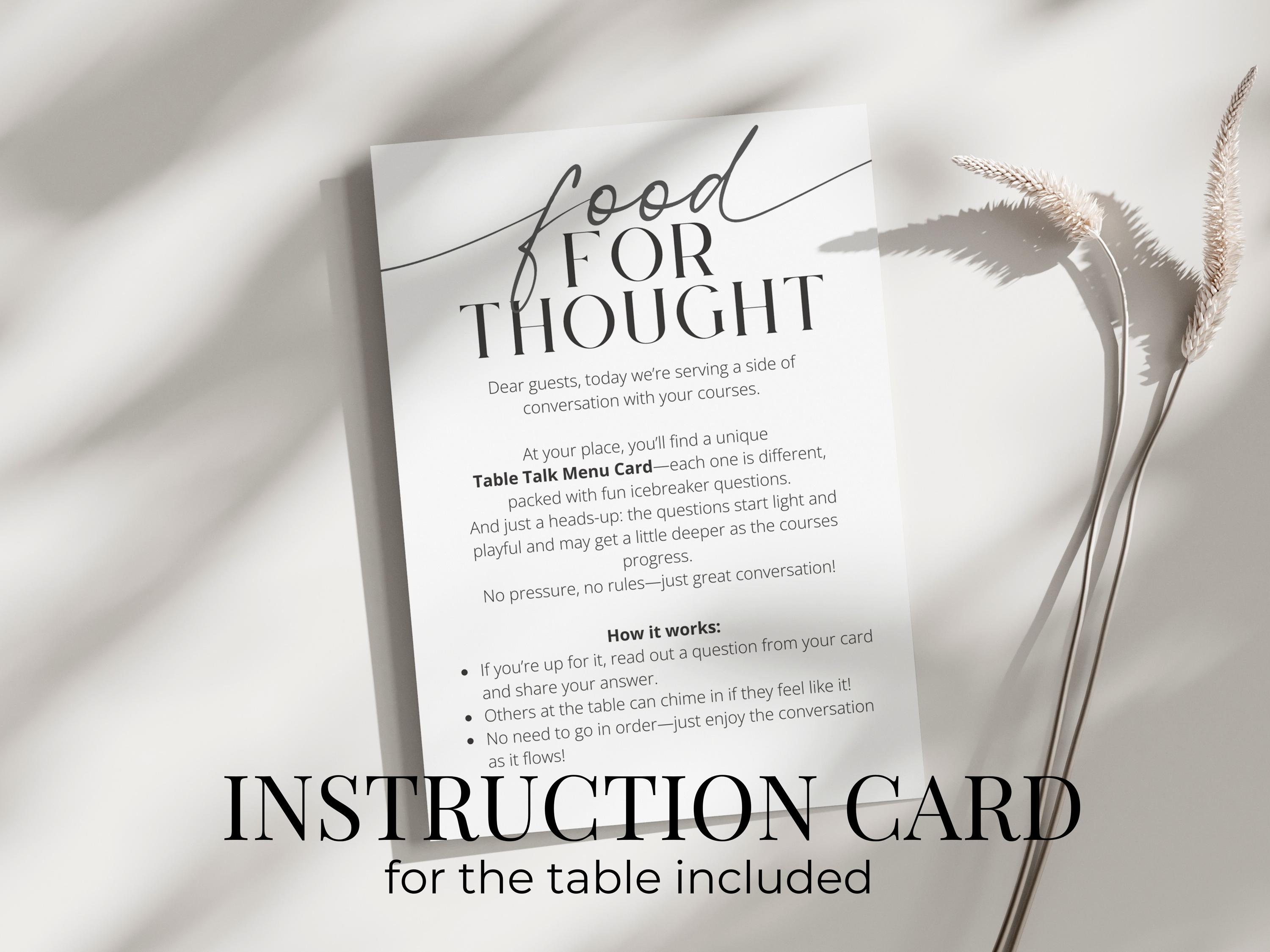 Wedding Table Talk Game for Wedding Guest Table Activity Printable ...