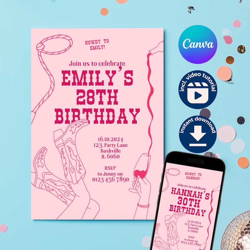 Western 21st Birthday Invitation - Etsy