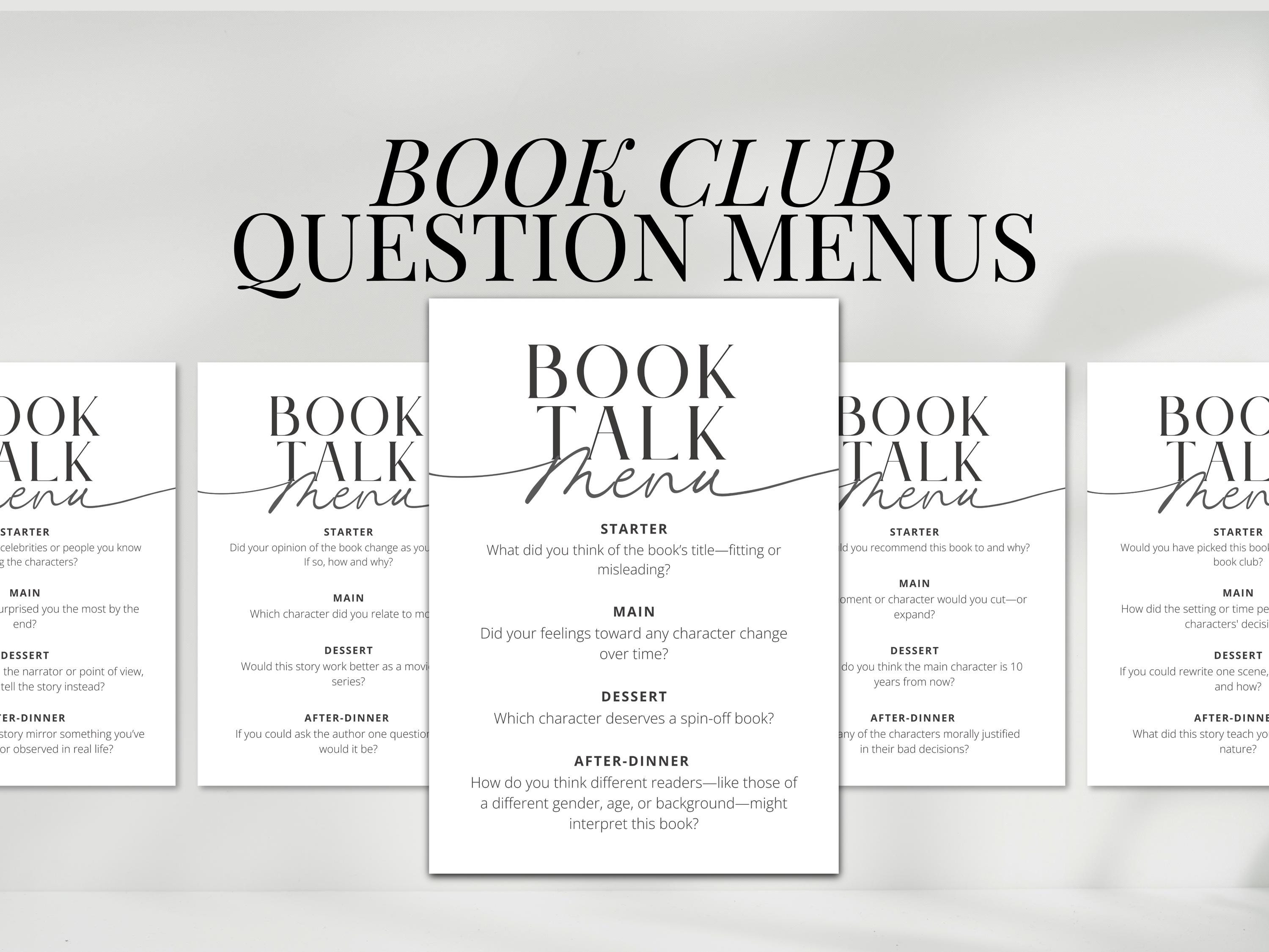 Printable Book Club Game for Book Party Icebreaker Question Book ...