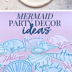 Printable Seashell Name Cards Coastal Bachelorette Place Card Seashell ...