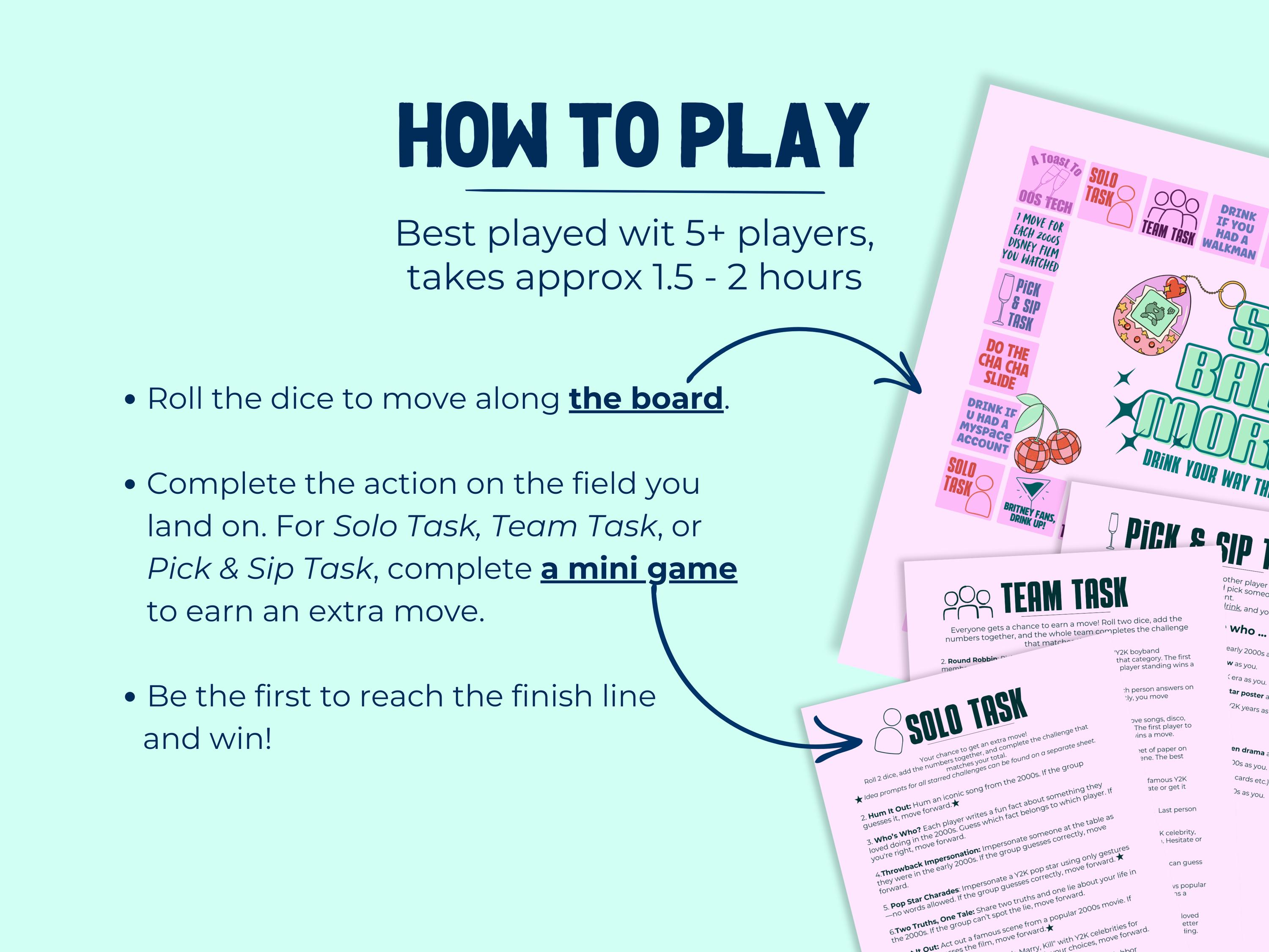 Adult Drinking Board Game Y2K Themed Party Game Printable Popculture ...