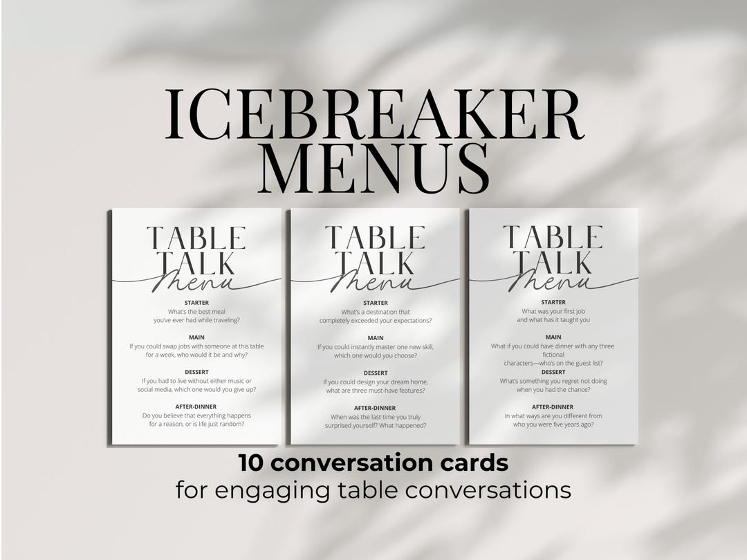 Wedding Table Talk Game for Wedding Guest Table Activity Printable ...
