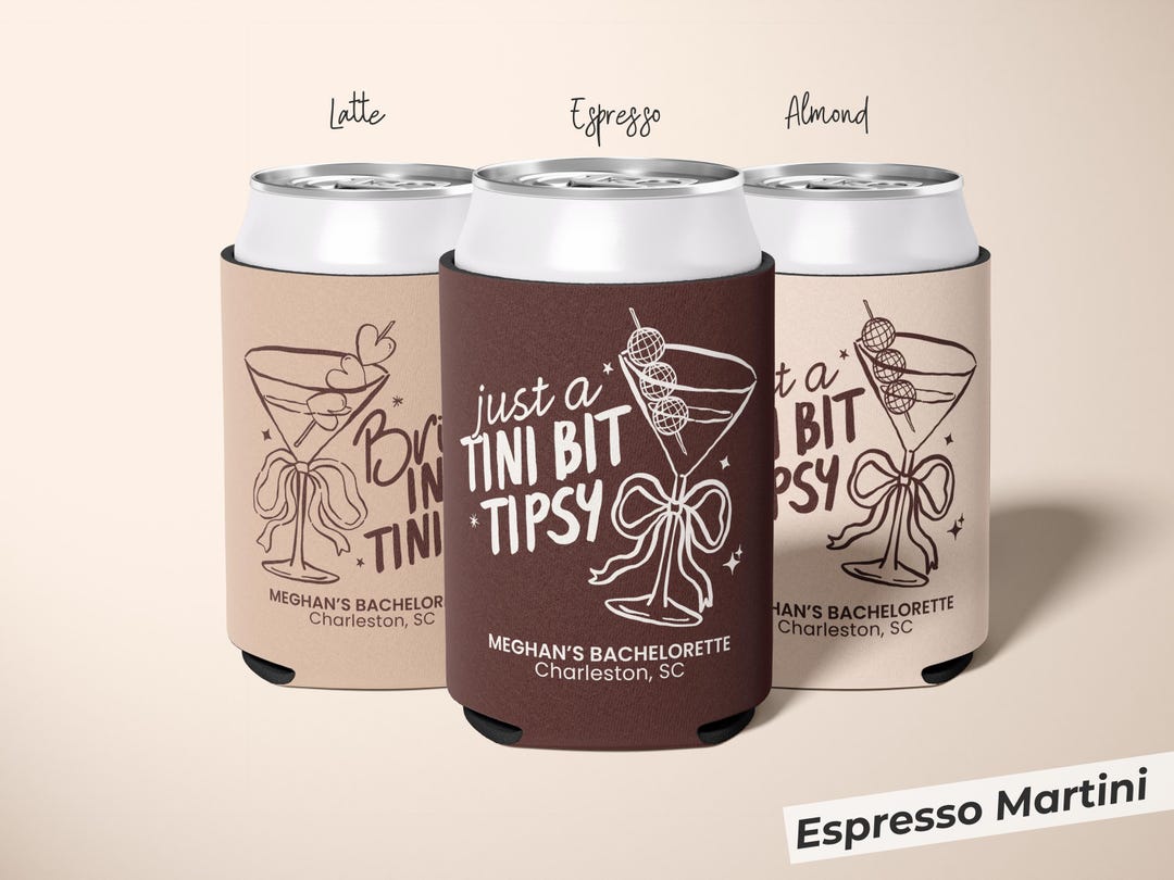 Espresso Martini Party Favor Customized Brown Tini Bit Can Cooler ...