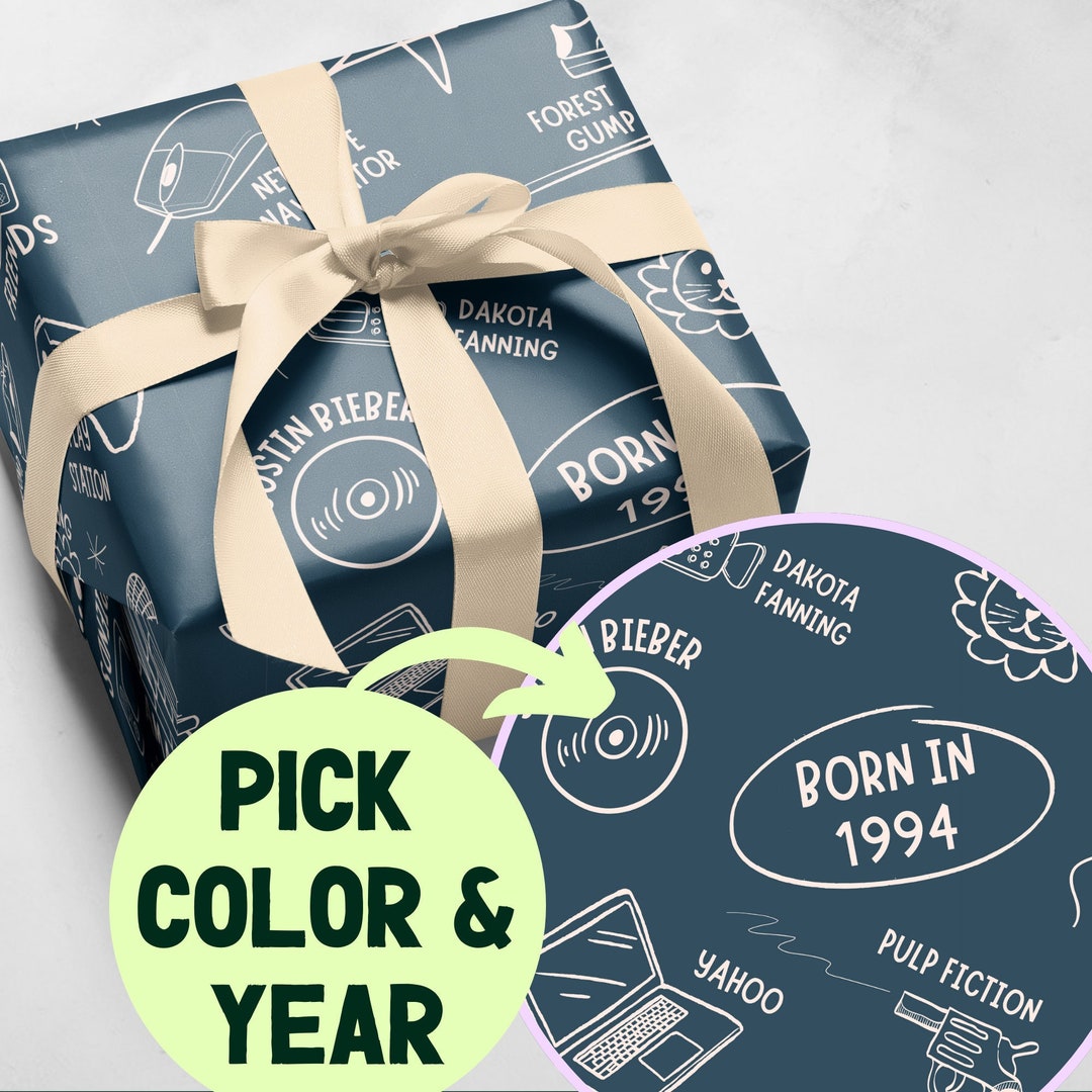 Custom Throwback Gift Wrap Personalised Birthday Gift Wrap Customized ...