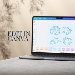 Printable Seashell Name Cards Coastal Bachelorette Place Card Seashell ...