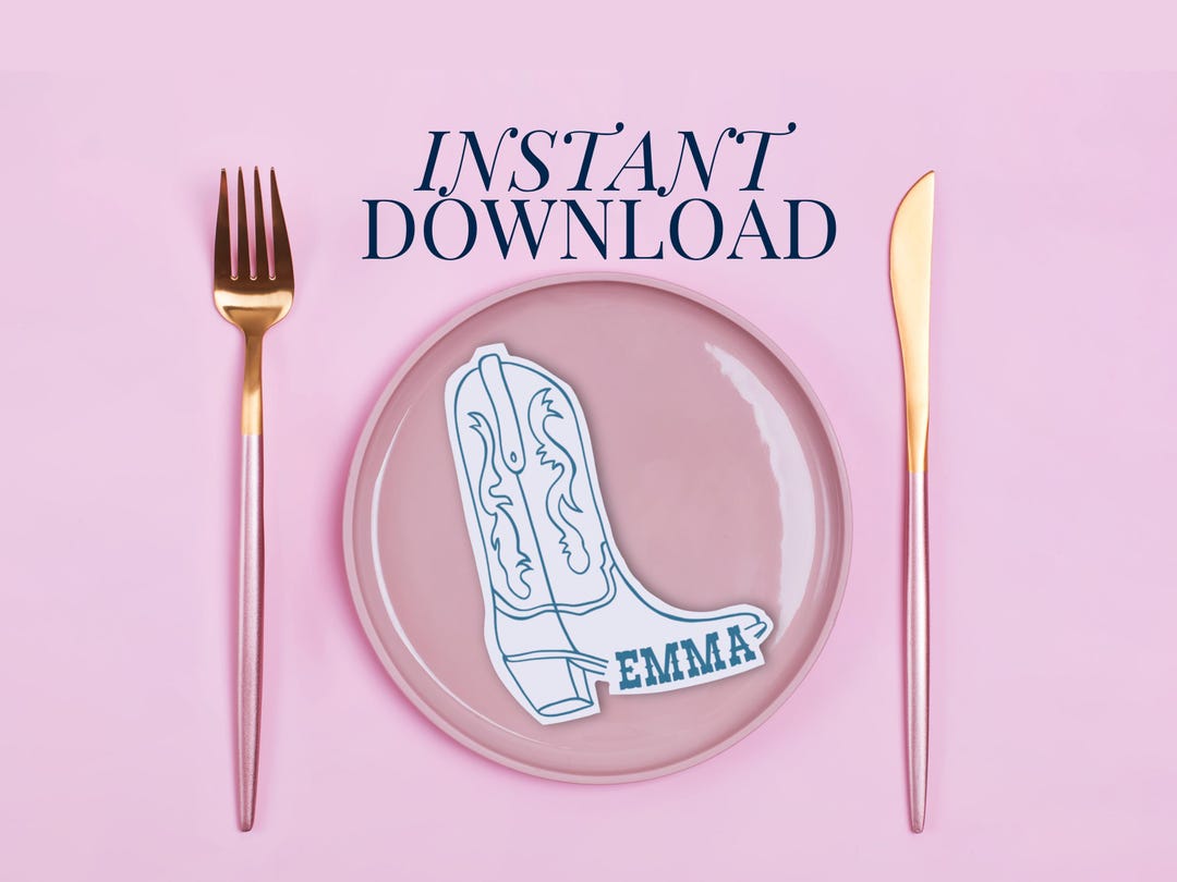 Coastal Cowgirl Place Card Blue Western Gift Tag for Bachelorette Party ...