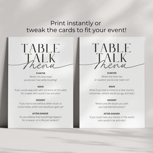 Wedding Table Talk Game for Wedding Guest Table Activity Printable ...