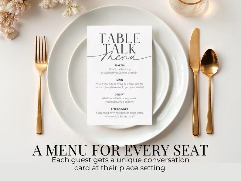 Wedding Table Talk Game for Wedding Guest Table Activity Printable ...