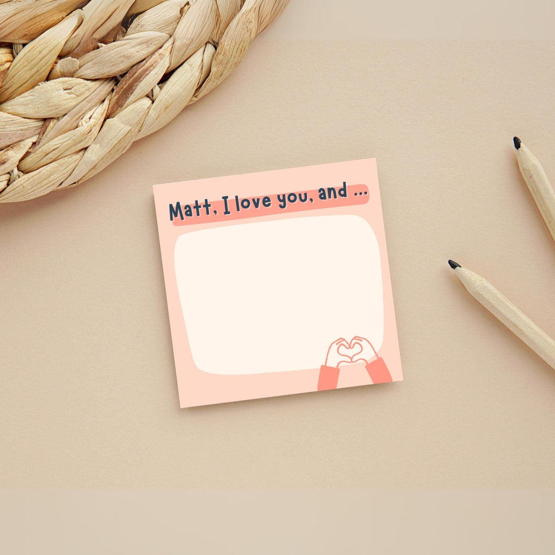 Custom Reminder I Love You Sticky Note Personalised Gift for ...