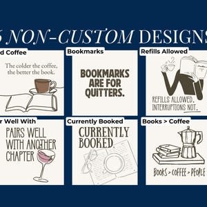 Custom Bookish Coaster Set for Book Lover Gift Personalized Book Club ...