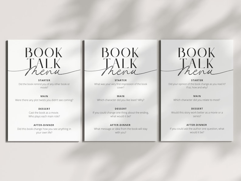 Printable Book Club Game for Book Party Icebreaker Question Book ...
