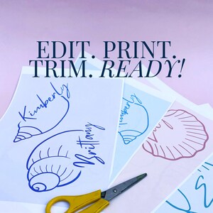 Coastal Bachelorette Name Signs for Ocean Themed Bridal Party Table ...