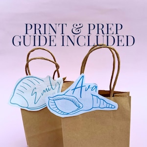 Printable Seashell Name Cards Coastal Bachelorette Place Card Seashell ...