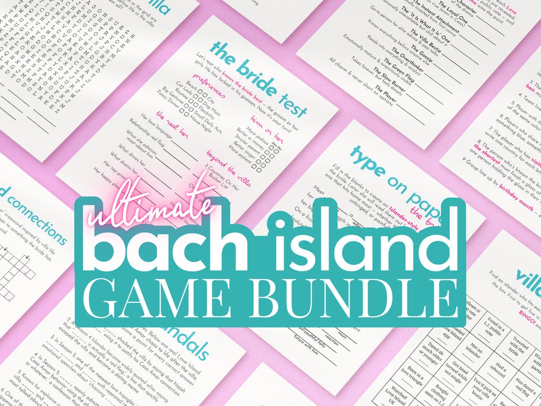 Bach Island Game Bundle Printable Guest Activity for Island ...