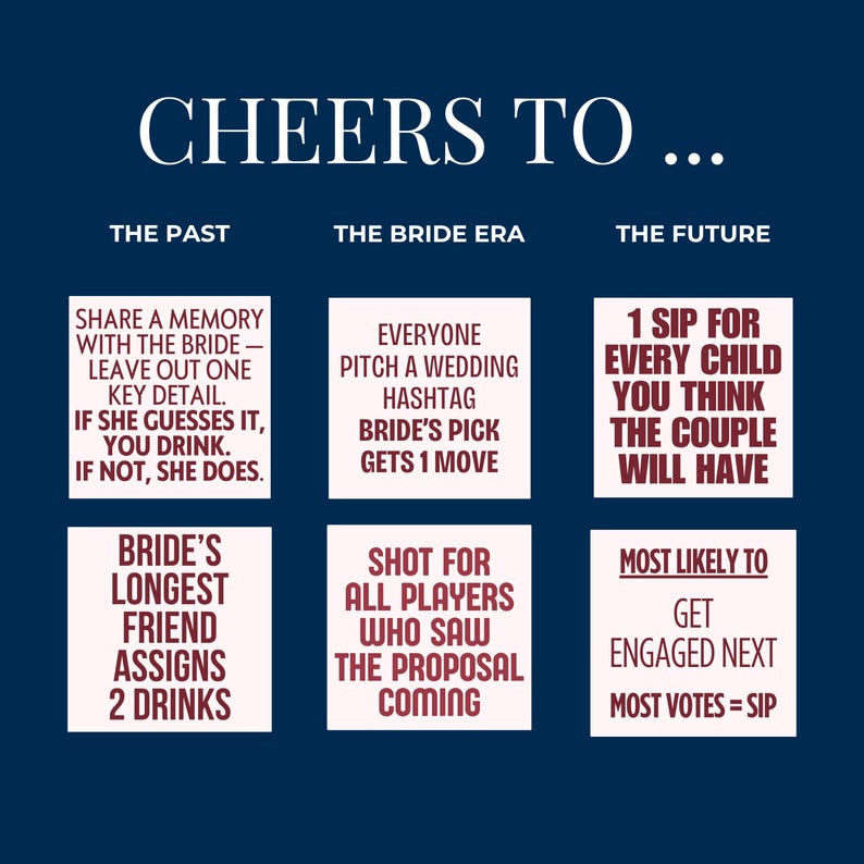 Bachelorette Party Board Game Printable Drinking Game for Bachelorette ...
