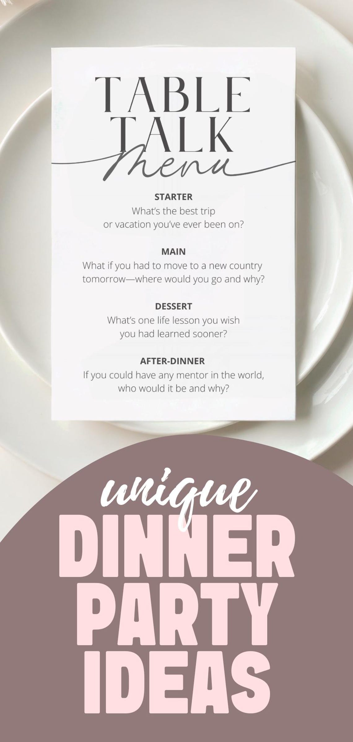 Dinner Party Conversation Card Printable Icebreaker Game for Adult ...