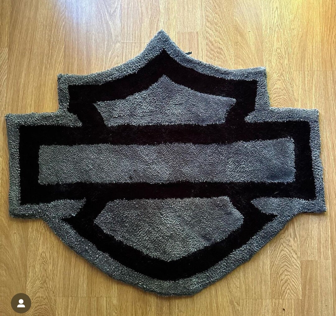 Harley Davidson Logo Tufted Rug - Etsy