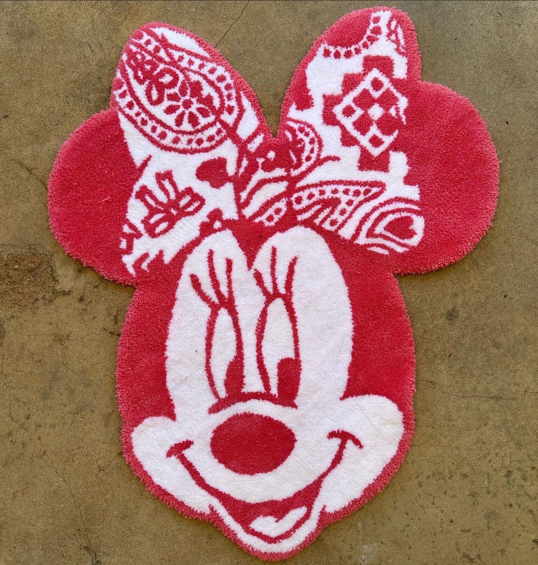 Minnie Mouse Tufted Rug - Etsy