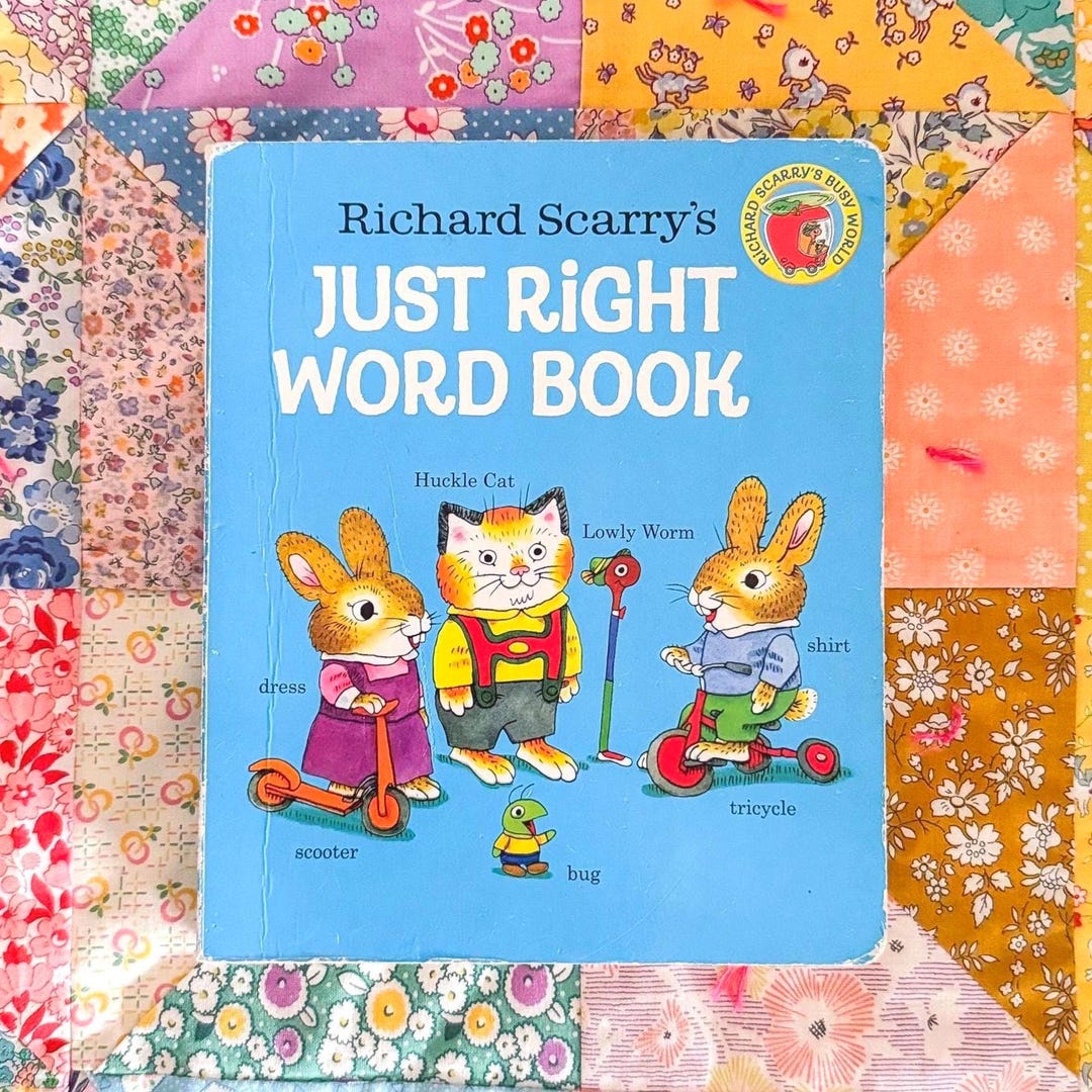 Richard Scarry's Just Right Word Book - Medium Size Board Book - Etsy