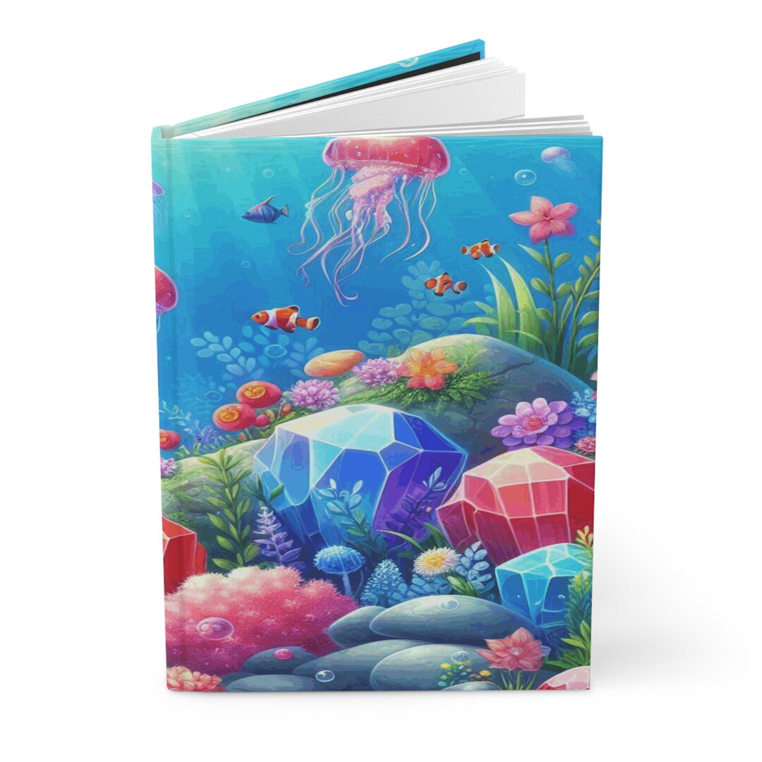 Gems of the Sea Jellyfish Garden Hardcover Journal Lined Notebook Ocean ...