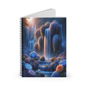 Spiral Notebook Gemstones and Morning Glory and Aster3 Flowers Ruled ...