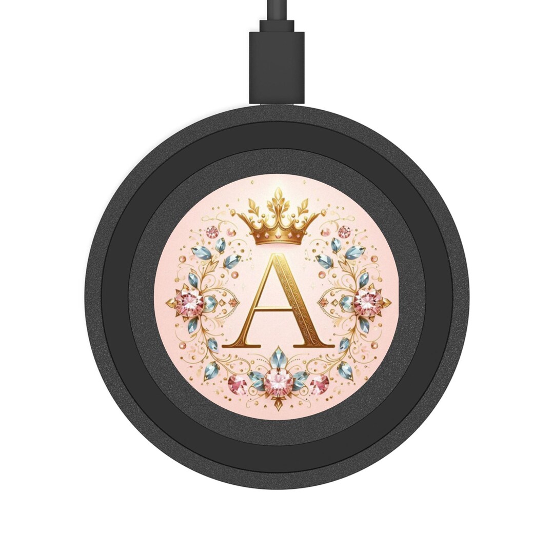 Wireless Charging Pad, Monogram Letter A Personalized Tech Accessory ...