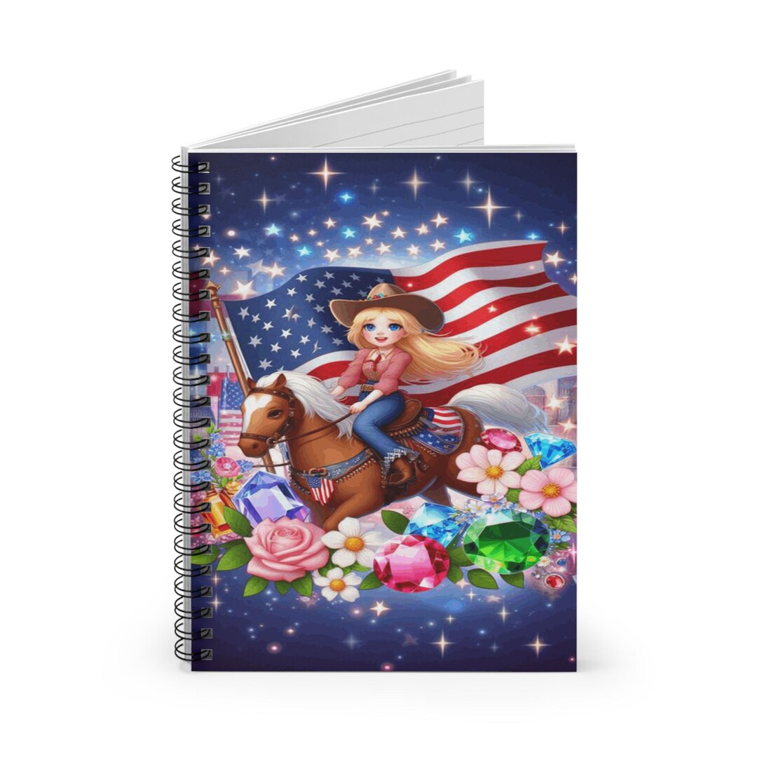 Spiral Notebook Gems of America Cowgirl Ruled Line Journal Stationery ...