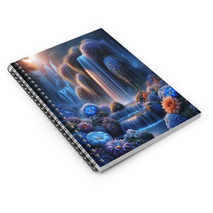 Spiral Notebook Gemstones and Morning Glory and Aster3 Flowers Ruled ...